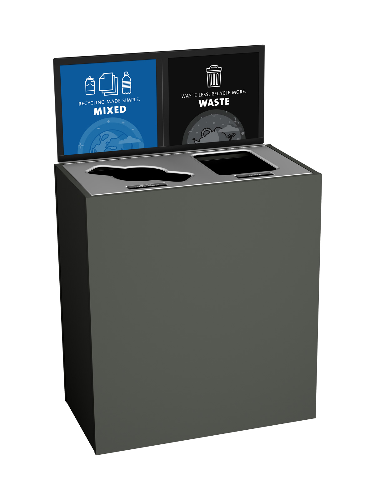 ARISTATA - Double - Kit - Mixed Recyclables-Waste - Mixed-Full - Slate ...
