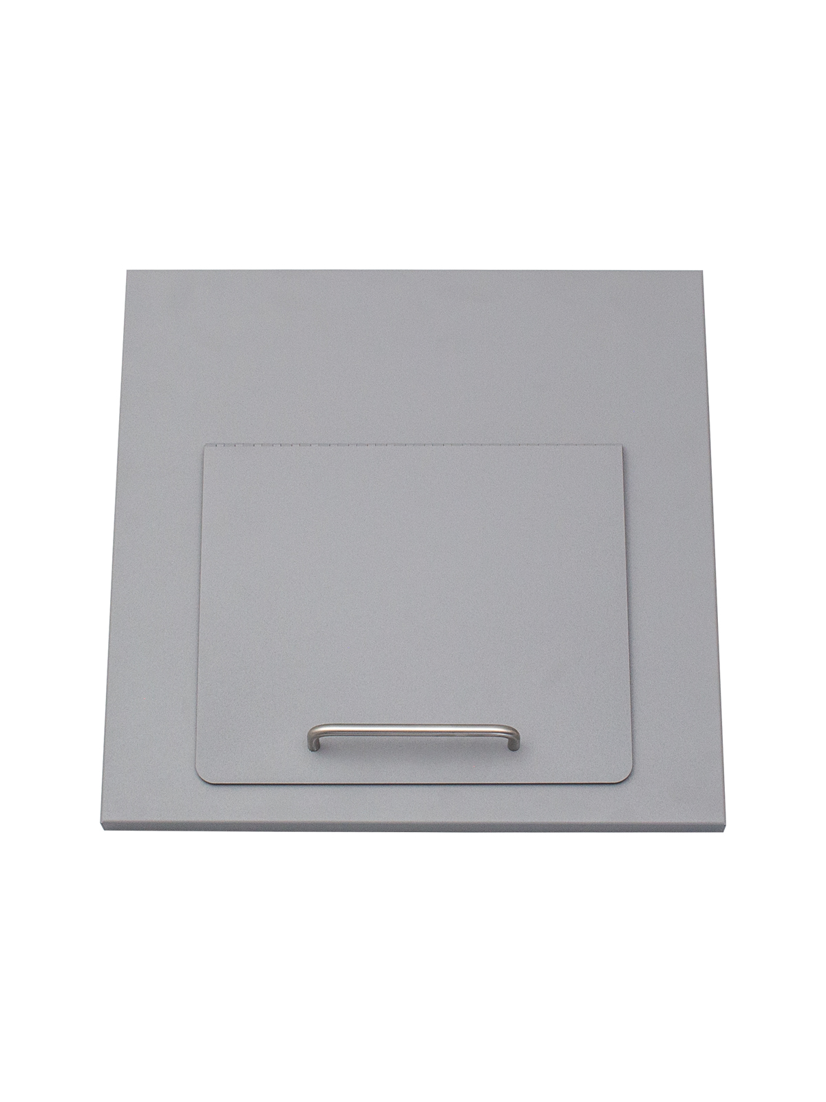 SPECTRUM - Single - Lid - Cube - Lift - Sandtex Silver - Busch Systems US