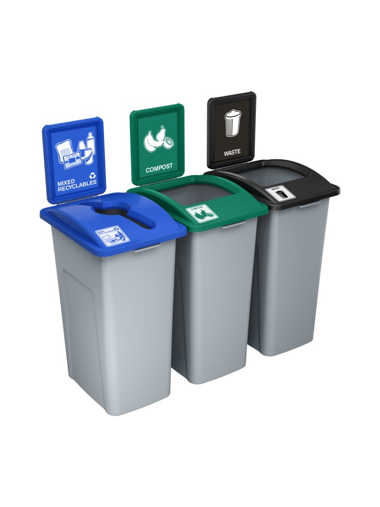 WASTE WATCHER - Triple - Kit - Xl - Mixed Recyclables-Compost-Waste ...