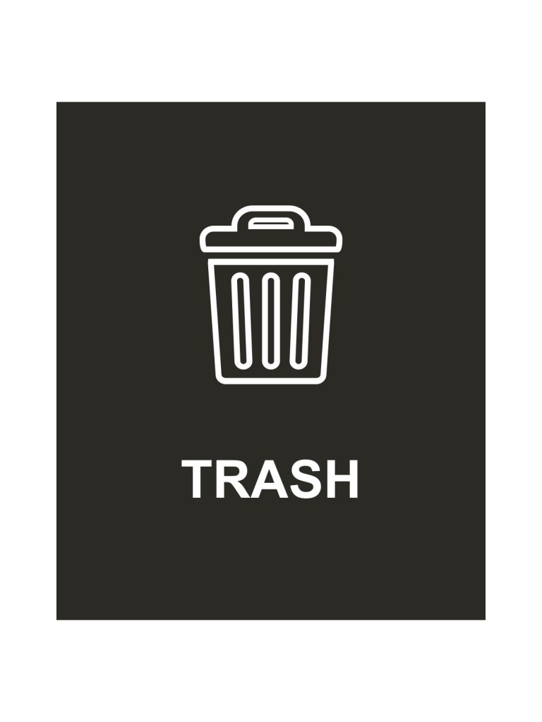 SPECTRUM - Cube Slim Sign - Trash - Black-White - Busch Systems US