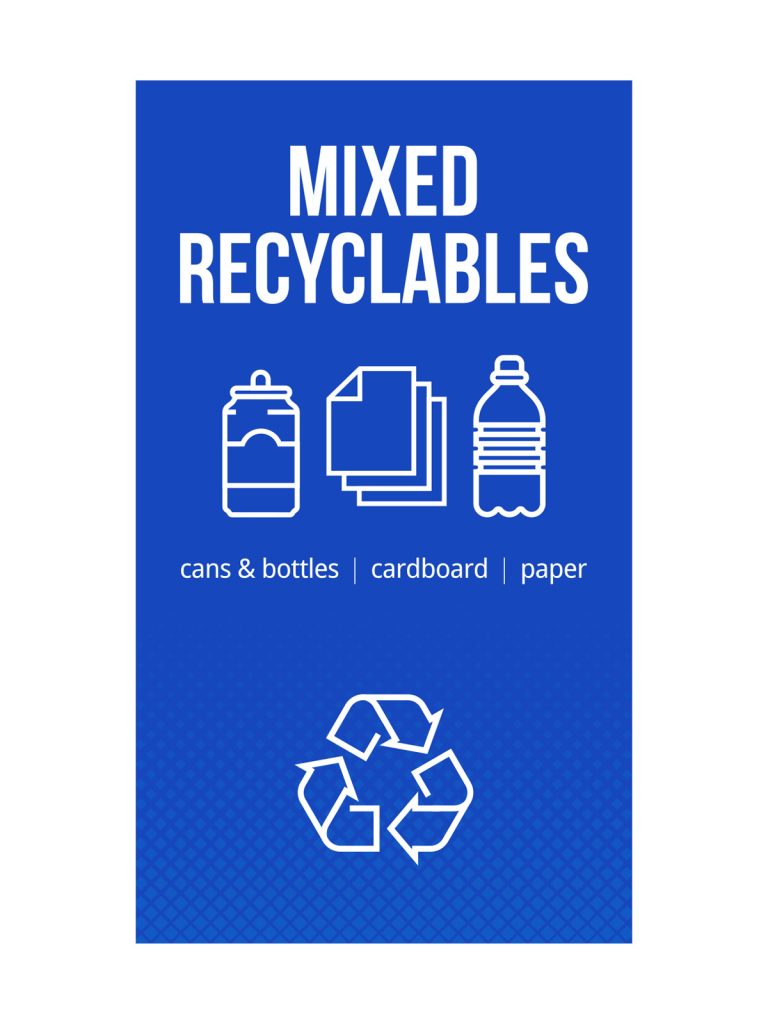 FUSION - Sign - Body - Mixed Recyclables - Blue - Busch Systems US